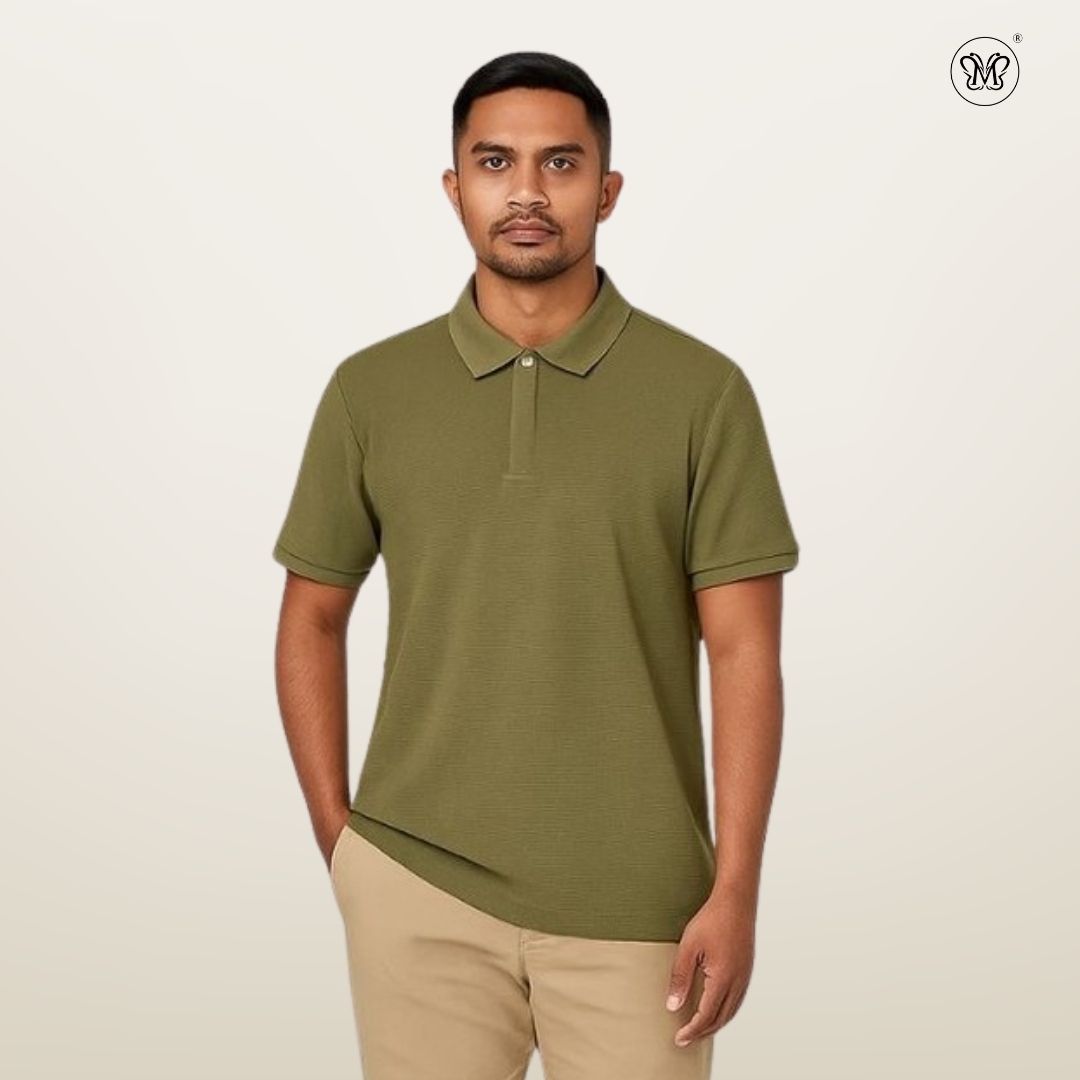 Men’s Polo Shirt Texture Pique – M&B